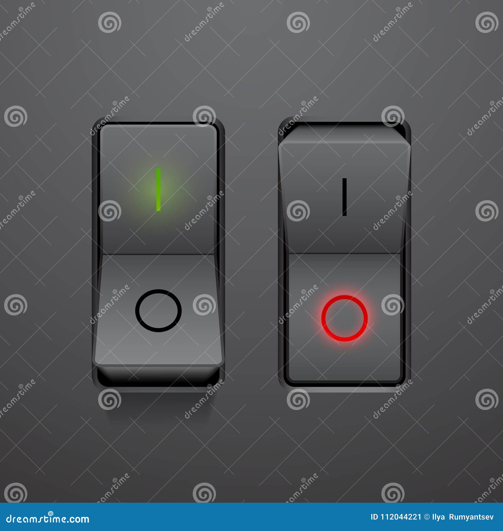 Set of Realistic Black Toggle Switches in on and Off Positions Stock ... Set of Realistic Black Toggle Switches in on and Off Positions Stock ...