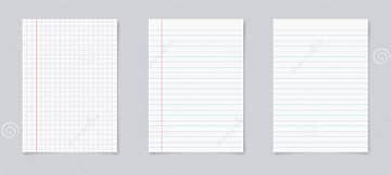 Set of Realistic Blank Sheets of Square and Lined Paper Stock Vector ...