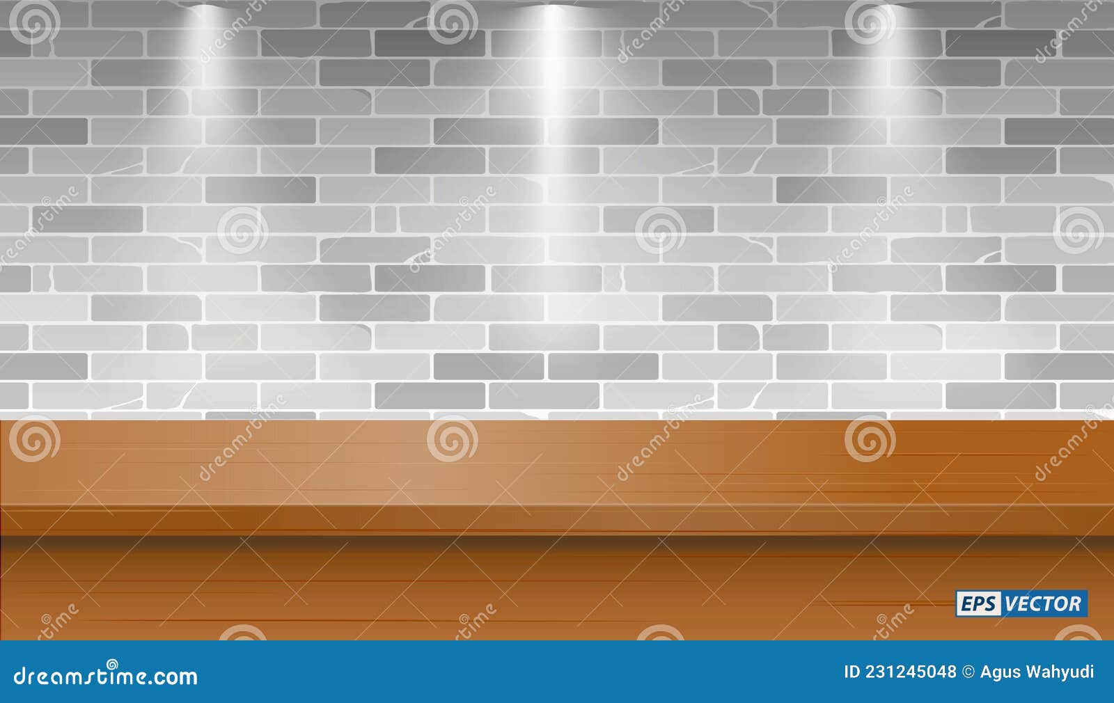 Set of Realistic Blank Table Mock Up with Wall Background or Blank Desk ...