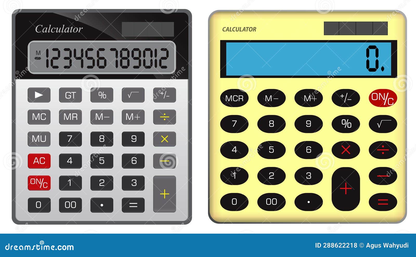 Set of Realistic Calculator Business Accounting Isolated or Calculator ...