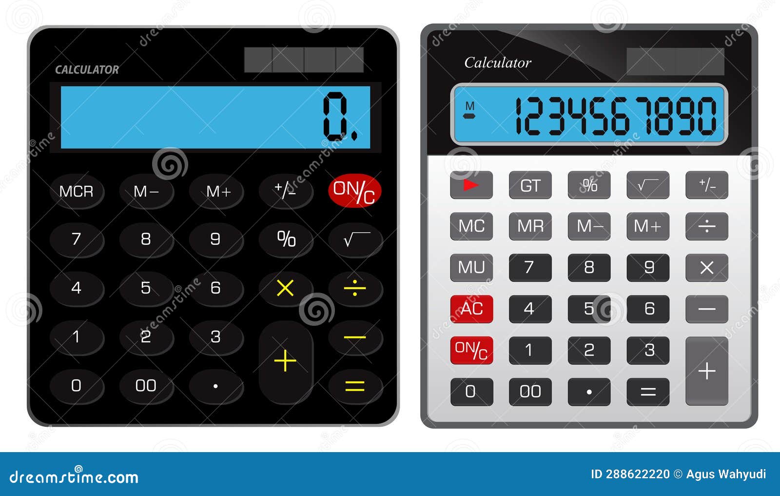Set of Realistic Calculator Business Accounting Isolated or Calculator ...