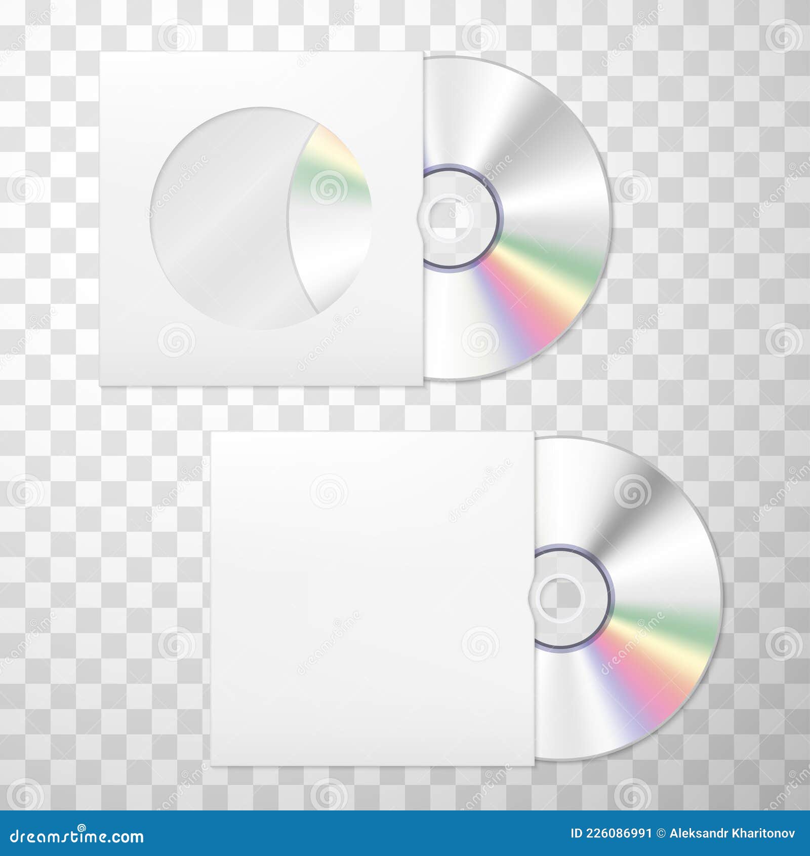 Set Realistic Cd Compact Disk with Paper Cover Vector Illustration ...