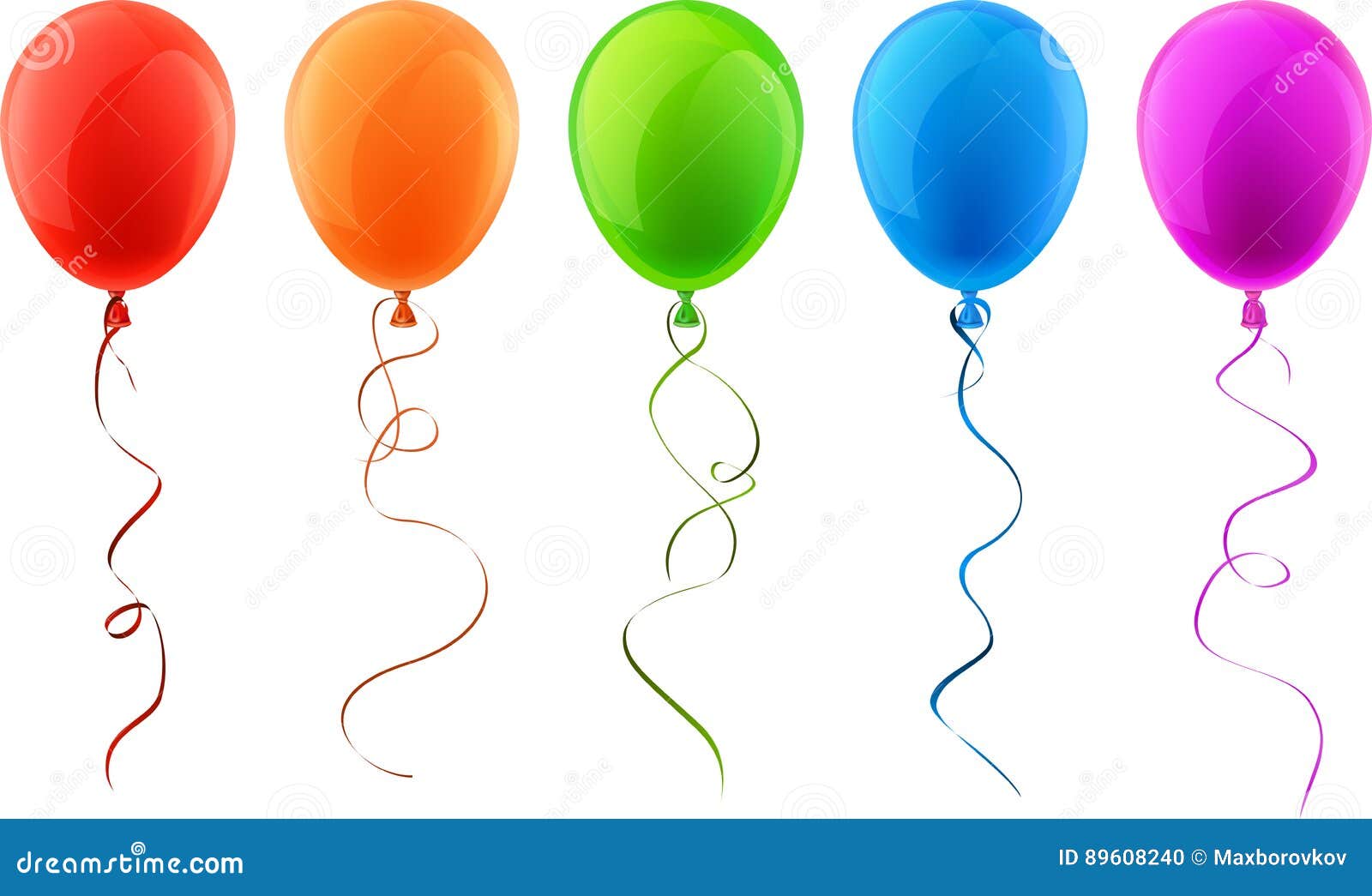 Set of Realistic Celebration Balloons. Stock Vector - Illustration of ...