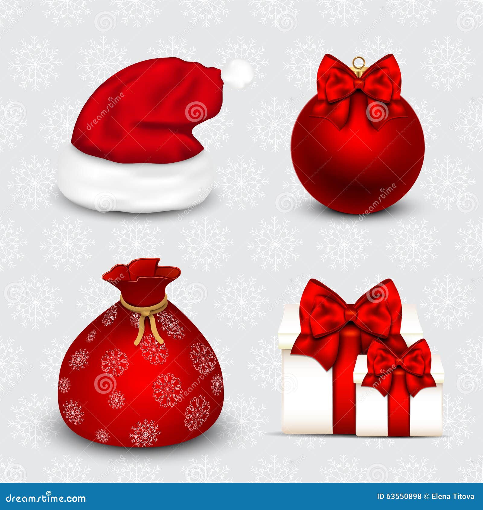 Set of Realistic Christmas Objects Stock Vector - Illustration of ...