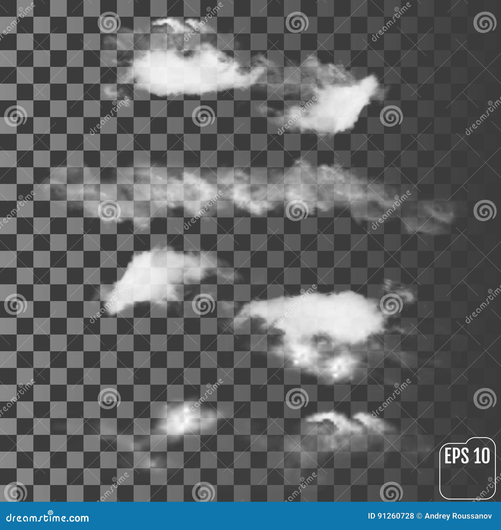 Realistic Cloud Vector