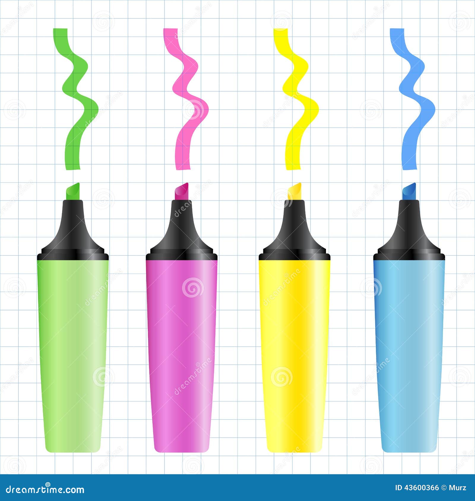Set of Realistic Colored Markers Stock Vector - Illustration of marker ...