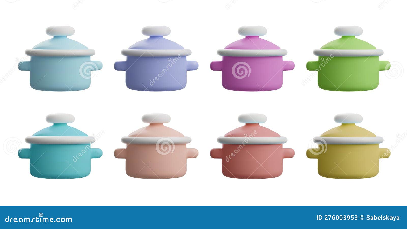 Set of Realistic Colorful Pots 3D Style, Vector Illustration Stock ...