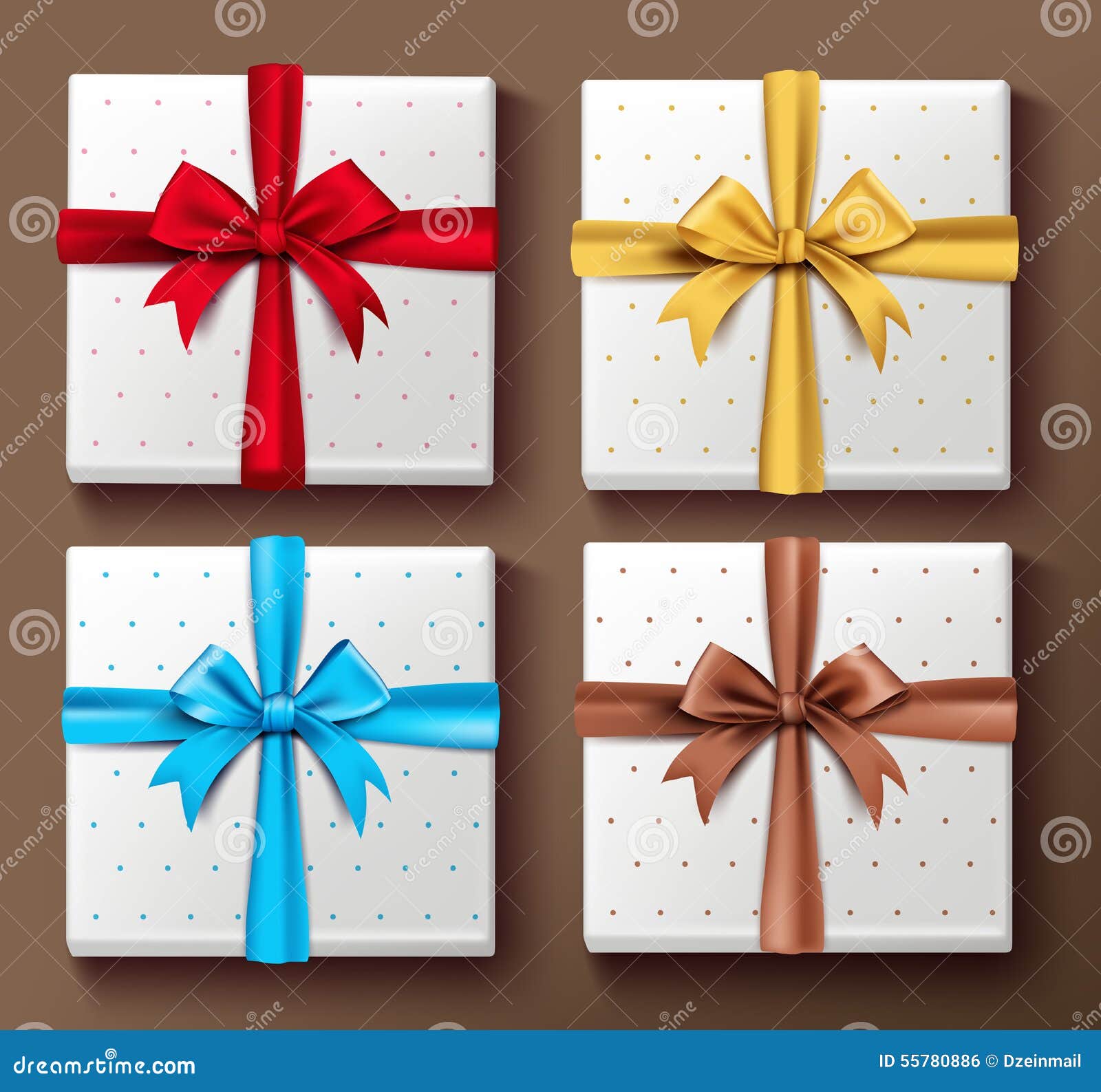 Set of Realistic 3D Colorful Gift Boxes with Patterns Stock Vector ...