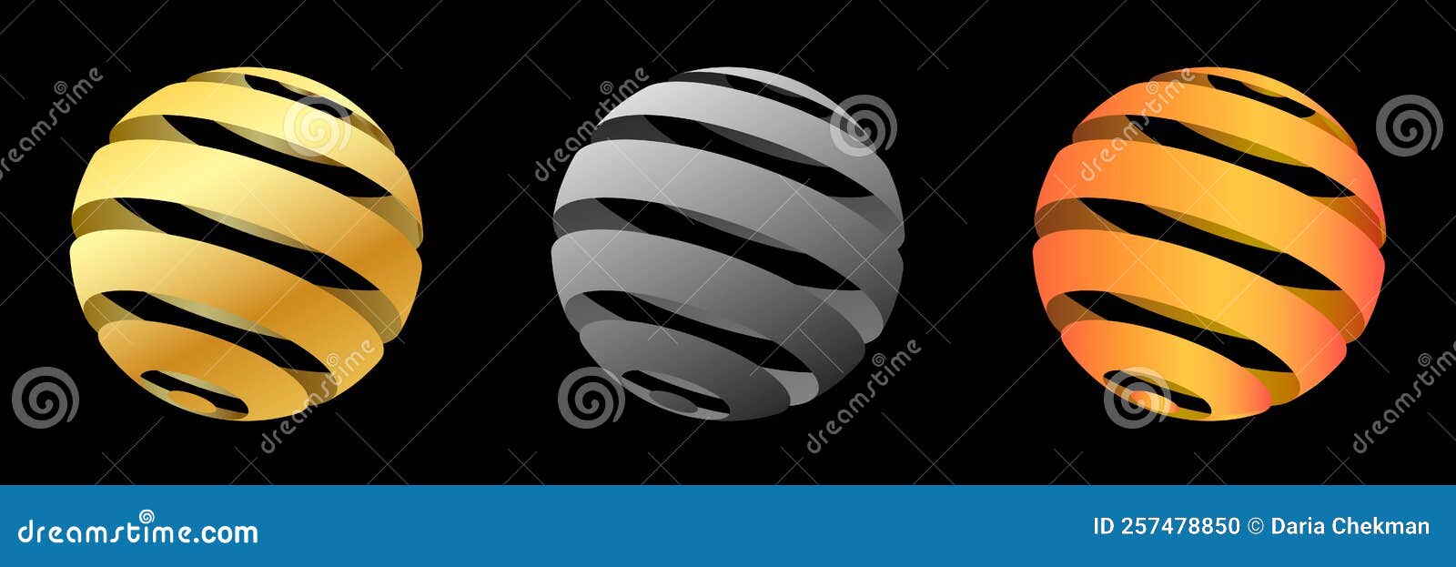 Set of Realistic Decorative 3d Spheres Stock Vector - Illustration of ...