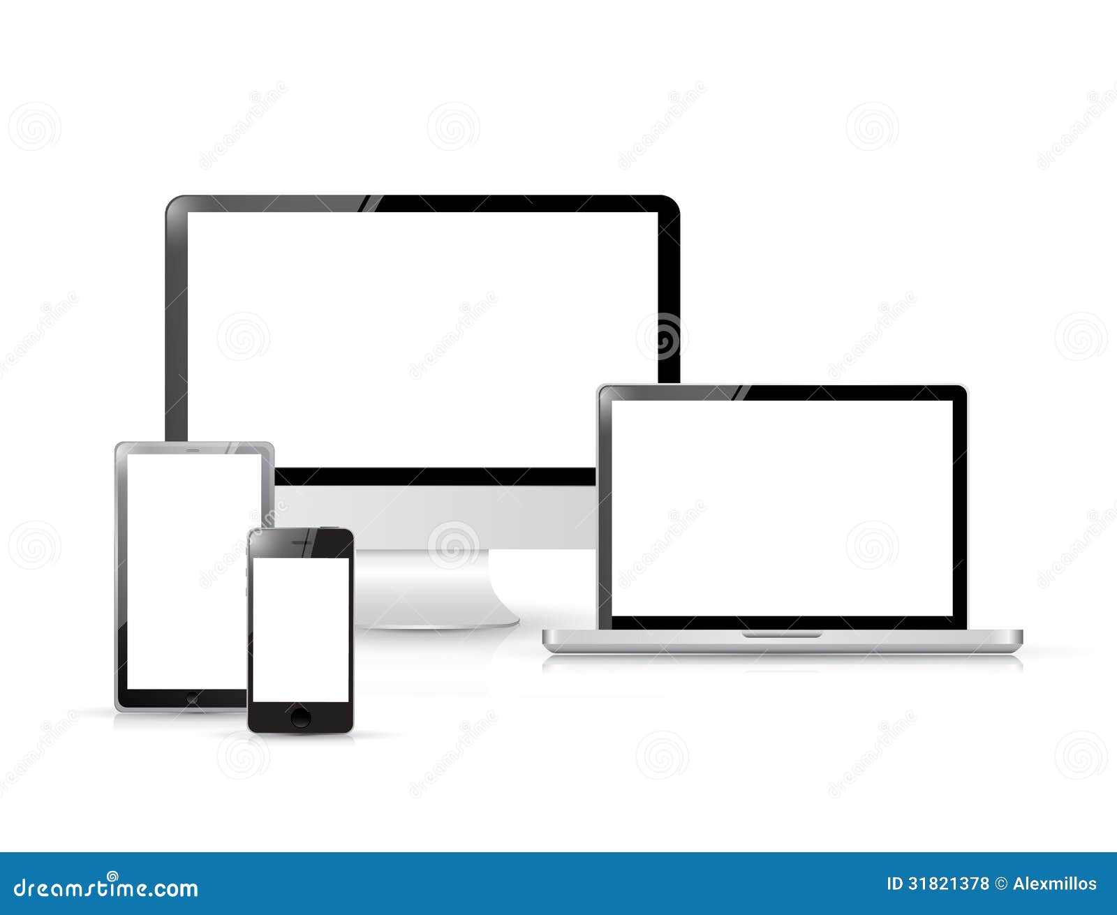Set of Realistic Display, Electronics Stock Illustration - Illustration ...