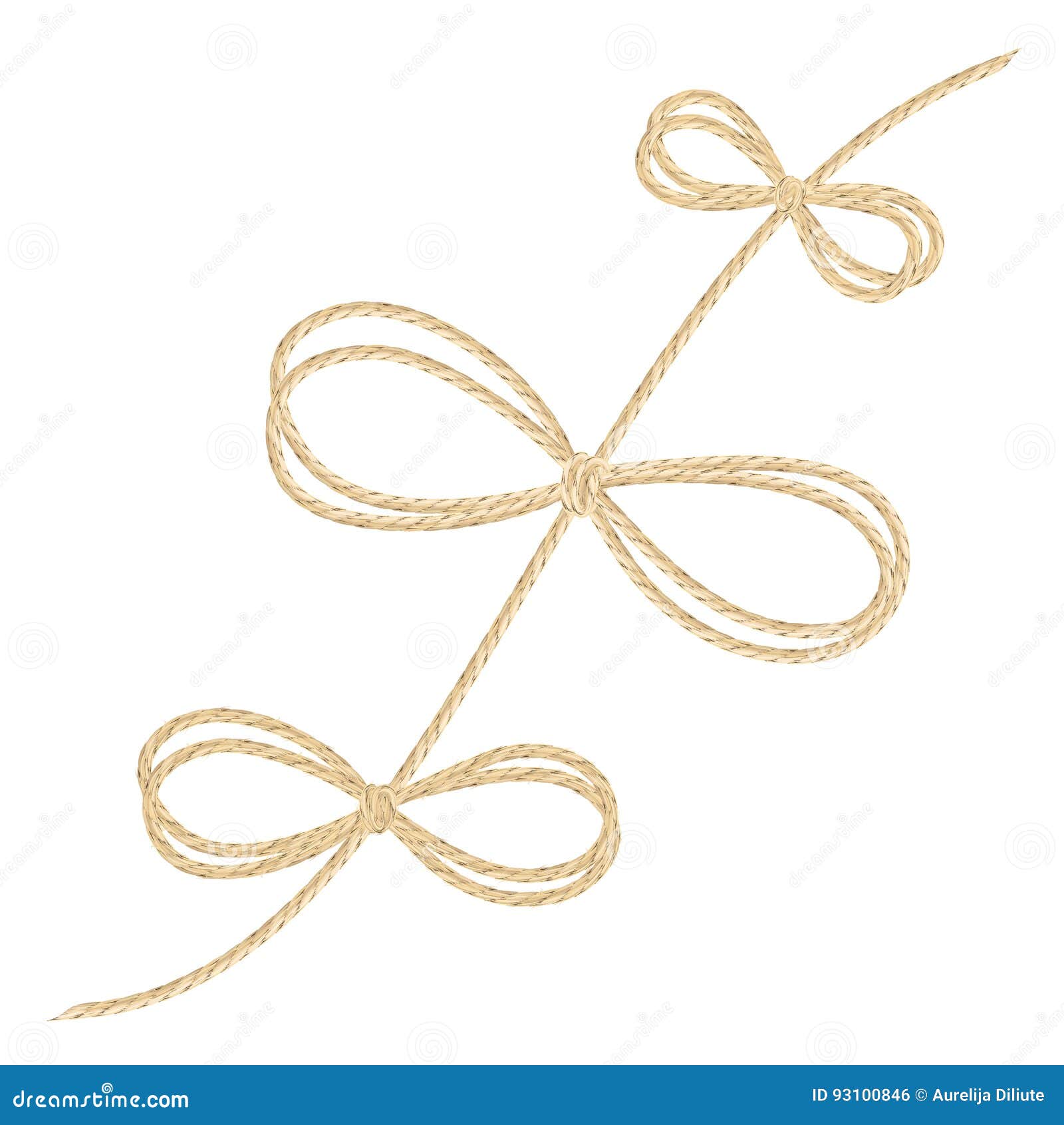 Linen String Bows Vector Illustration | CartoonDealer.com #93100916