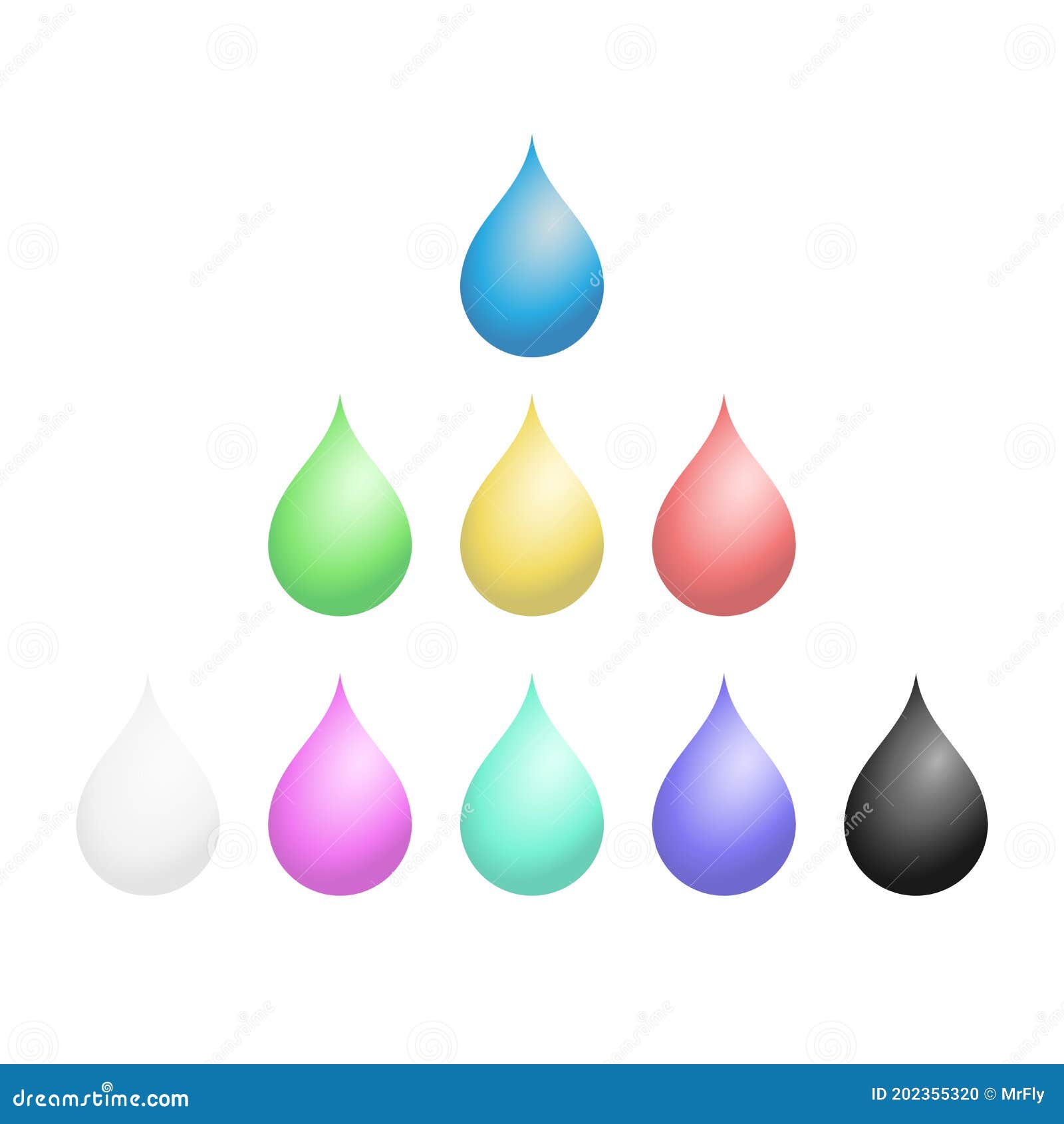 Artistic Droplets Set, Vector Illustration Stock Vector - Illustration ...