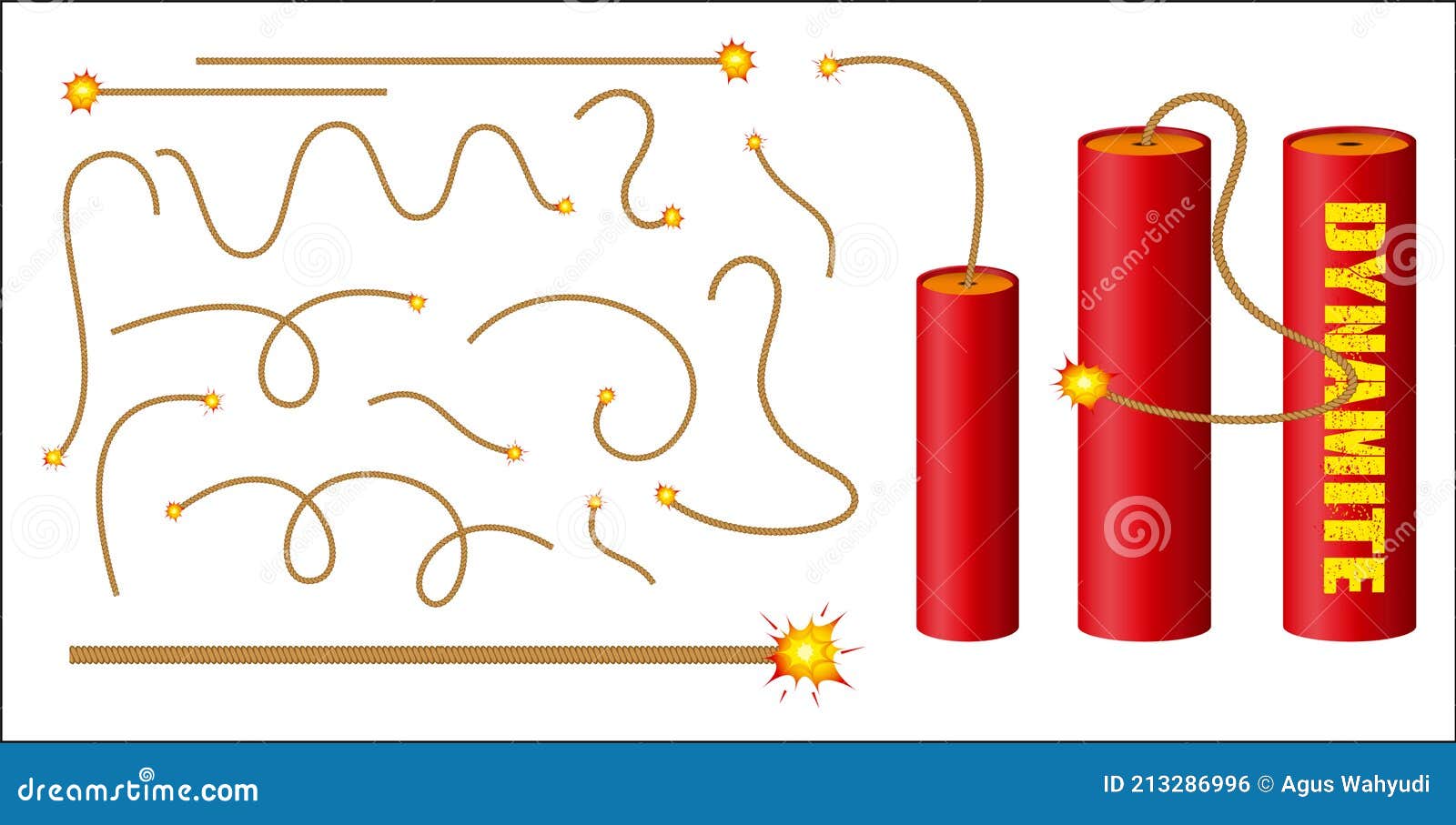 Set of Realistic Dynamite with Burning Wick or Realistic Bomb ...