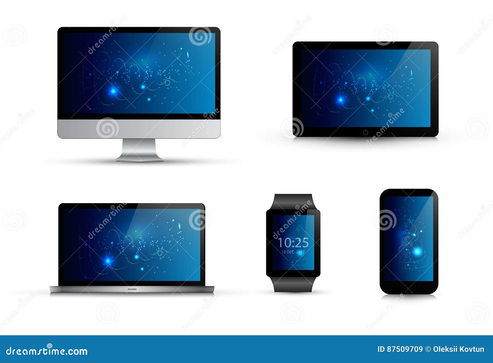 Set of Realistic Electronic Gadgets. Computer Monitor, Laptop, Smart ... Set of Realistic Electronic Gadgets. Computer Monitor, Laptop, Smart ...