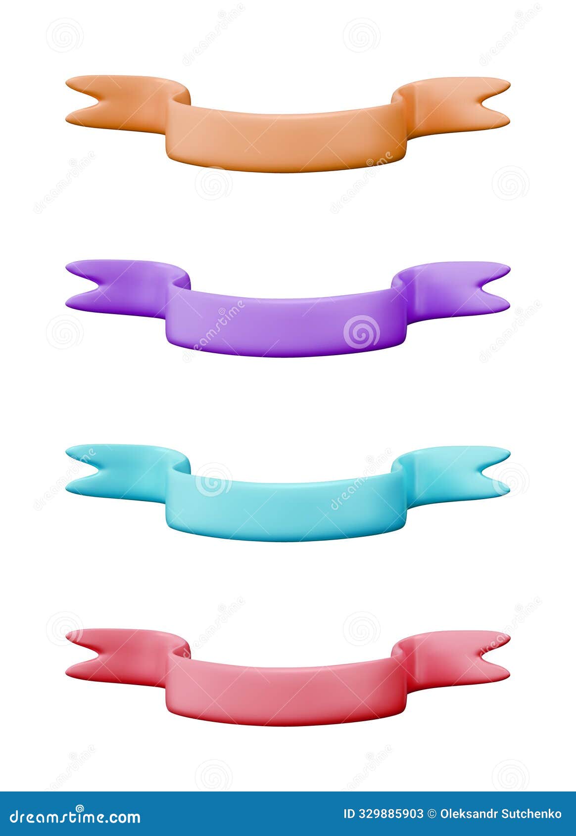 Set Of Realistic Festive Ribbons Of Different Colors. Vector Decorative ...