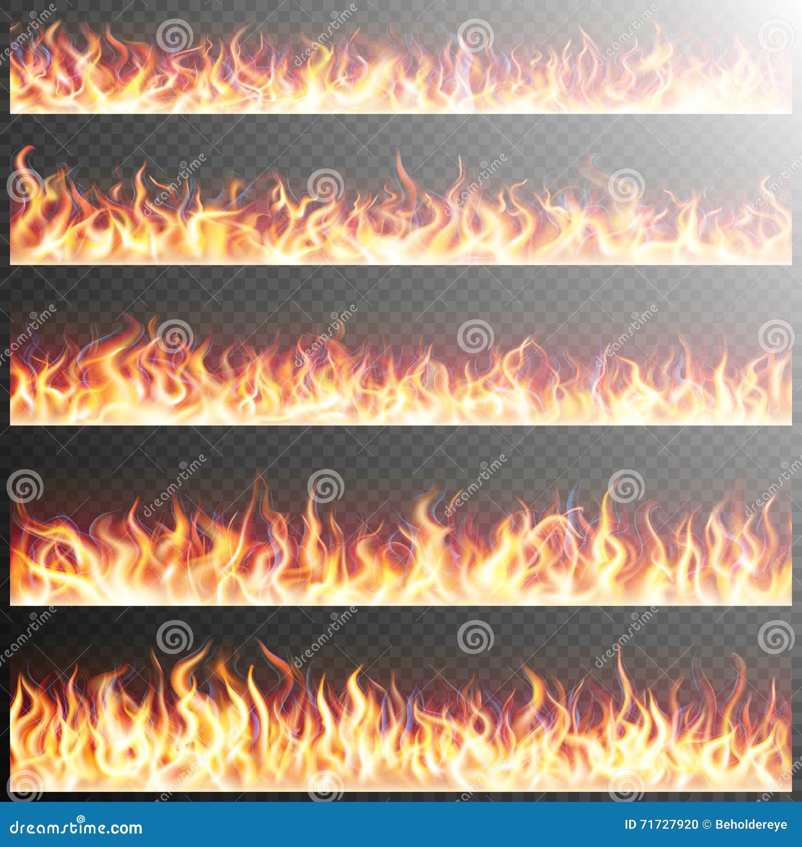 Set of Realistic Fire Flames. EPS 10 Stock Vector - Illustration of ...