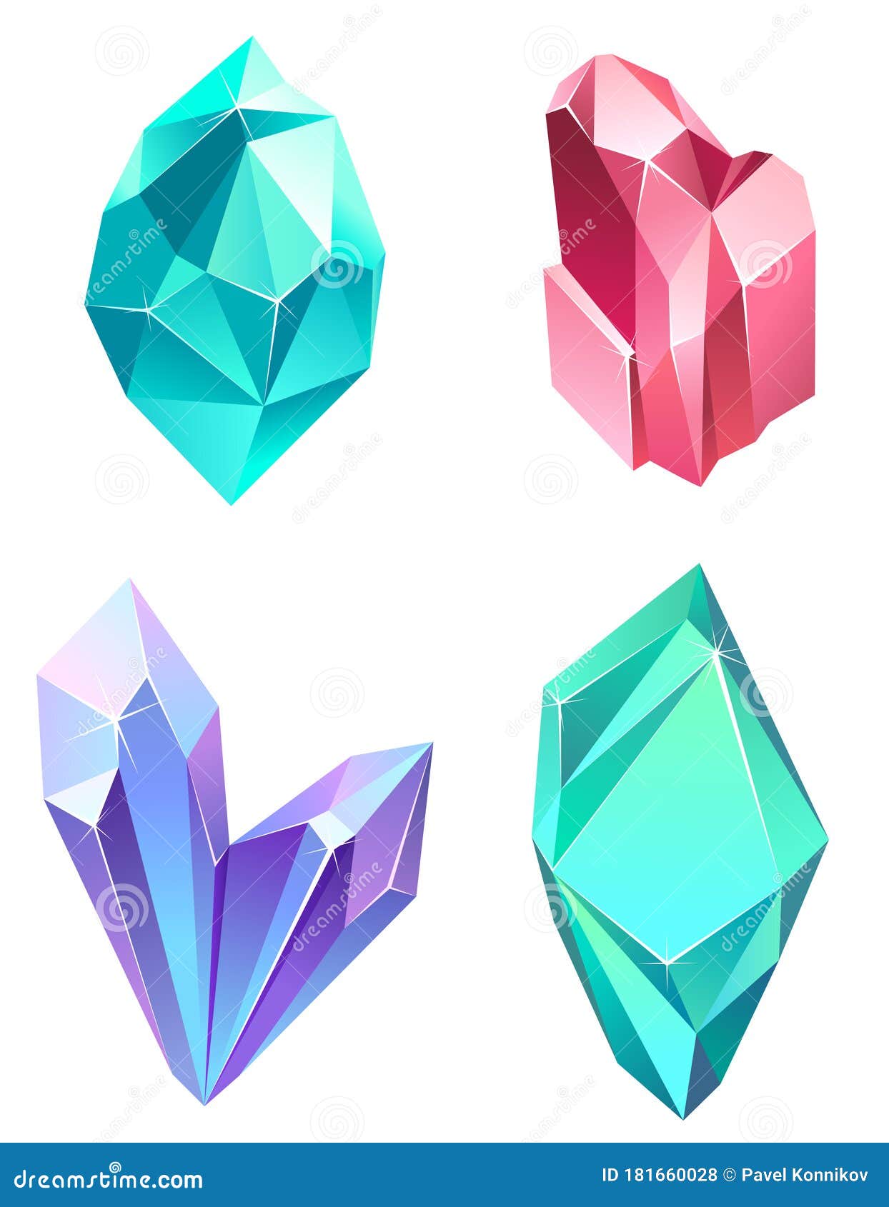 Set Of Realistic Gems Gradients Stock Photo | CartoonDealer.com #158721618