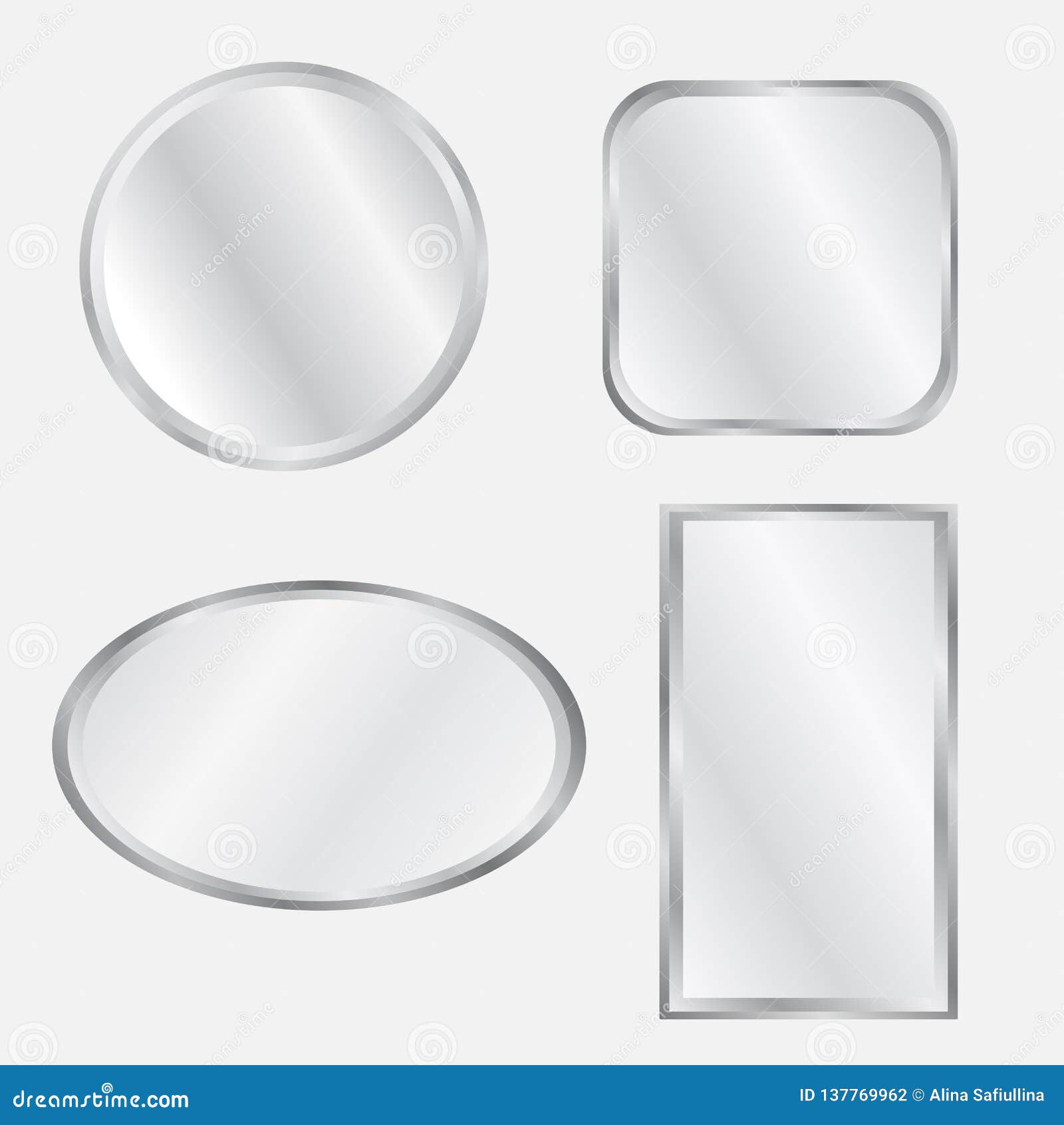 Set of Realistic Geometrical Mirrors Stock Vector - Illustration of ...