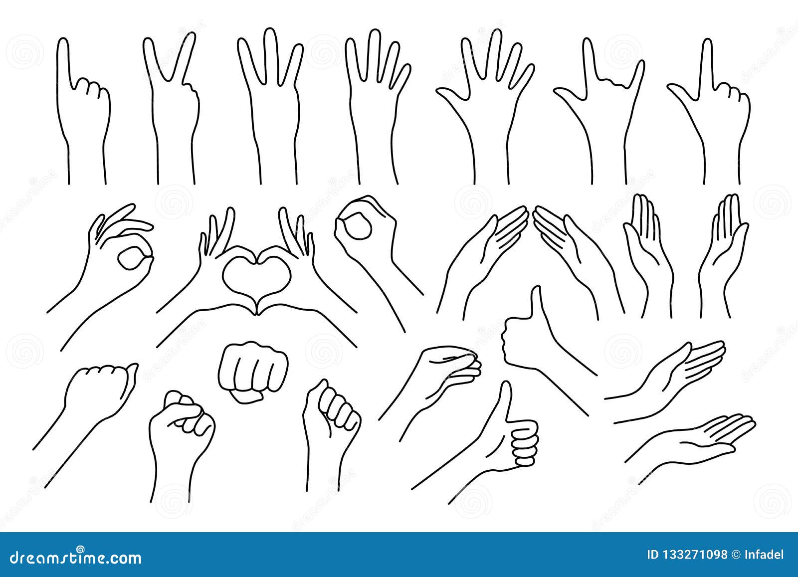 Set of Realistic Gestures Hand Shape Stock Vector - Illustration of ... Set of Realistic Gestures Hand Shape Stock Vector - Illustration of ...