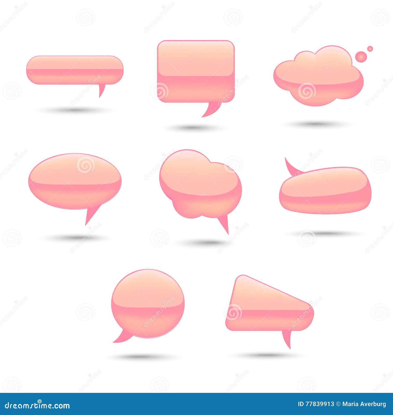 Set of Realistic Glass Vector Speech Bubble. Stock Vector ...