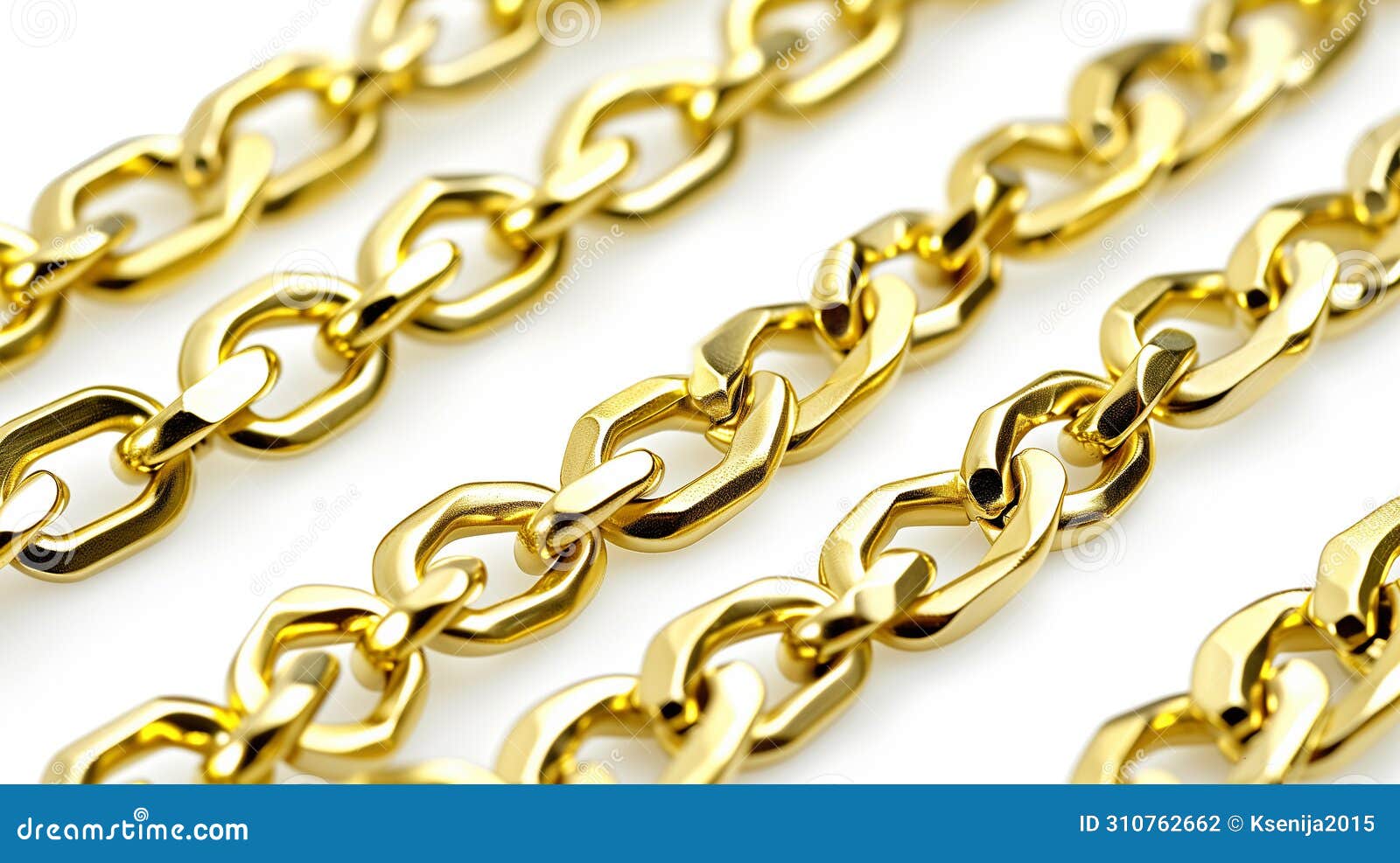 Set of Realistic Golden Chains. Illustration of Gold Links Isolated on ...
