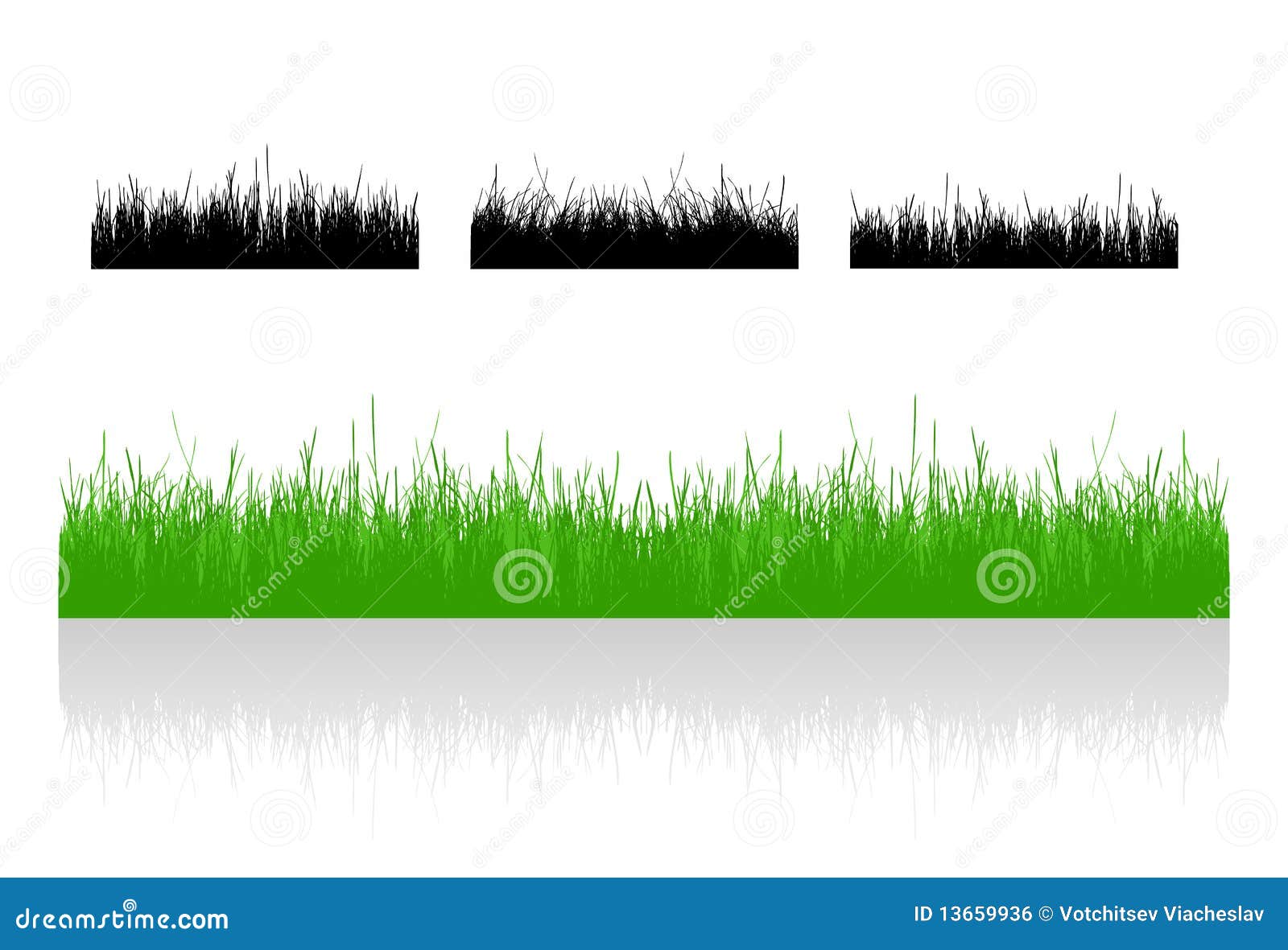 Set realistic grass stock vector. Illustration of isolated - 13659936