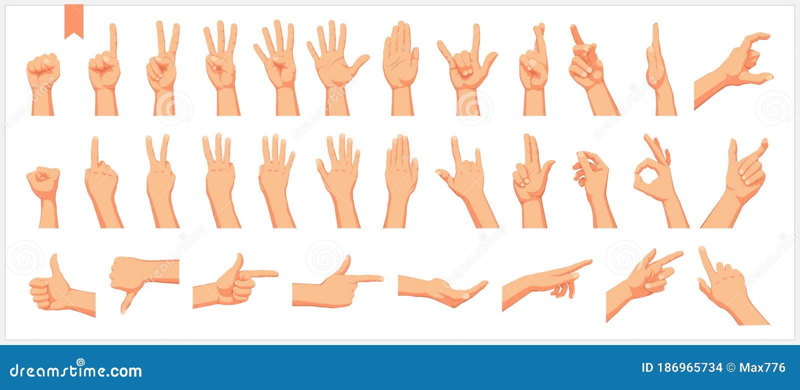 Set Of Realistic Gestures Hand Shape Vector Illustration ... Set Of Realistic Gestures Hand Shape Vector Illustration ...
