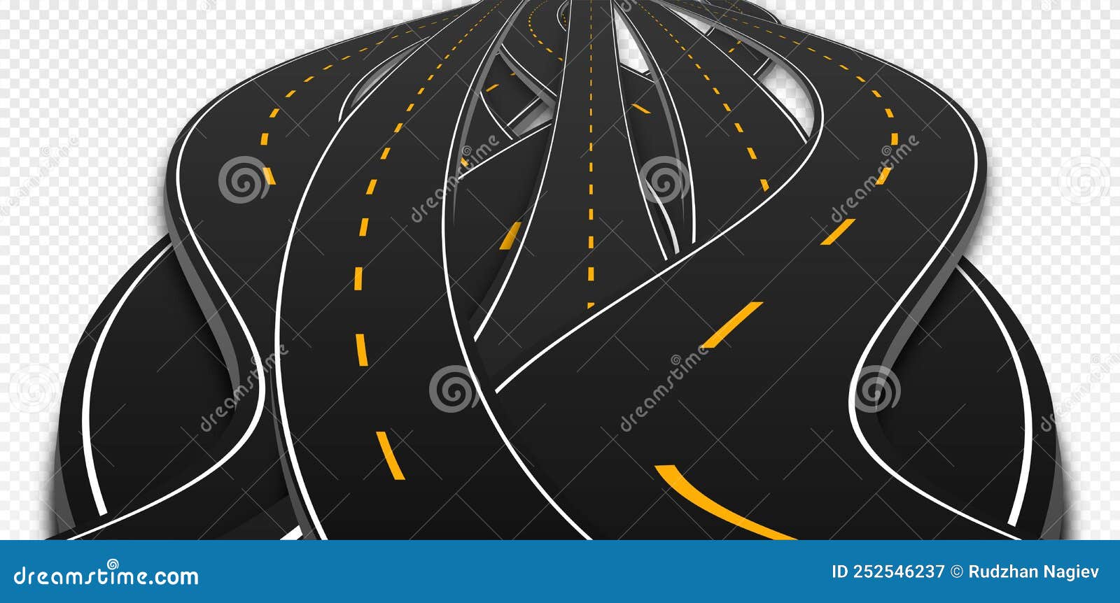 Set of Realistic Interlocking Roads Stock Vector - Illustration of ...