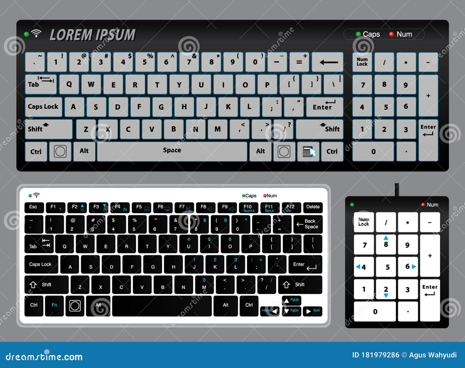 Set of Realistic Keyboard Pc or Keyboard Pad Notebook or Realistic ...