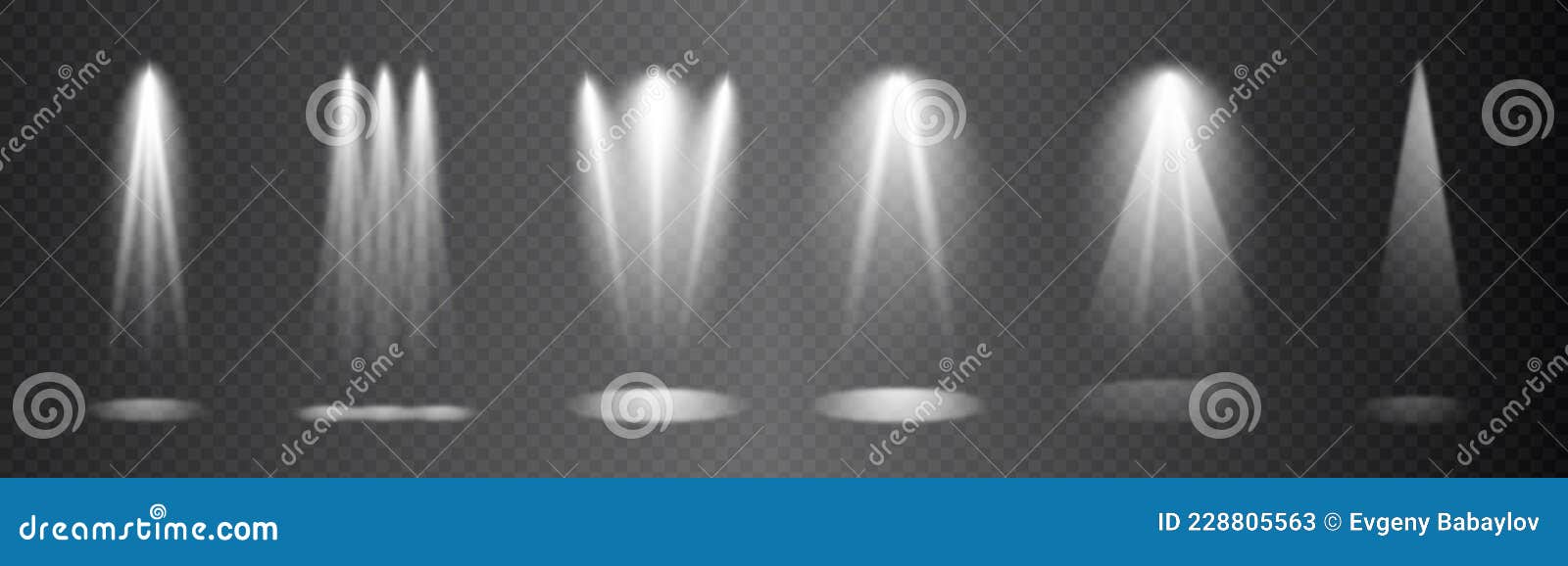Set, Realistic Lighting, Light Rays on a Dark Background - Vector Stock ...