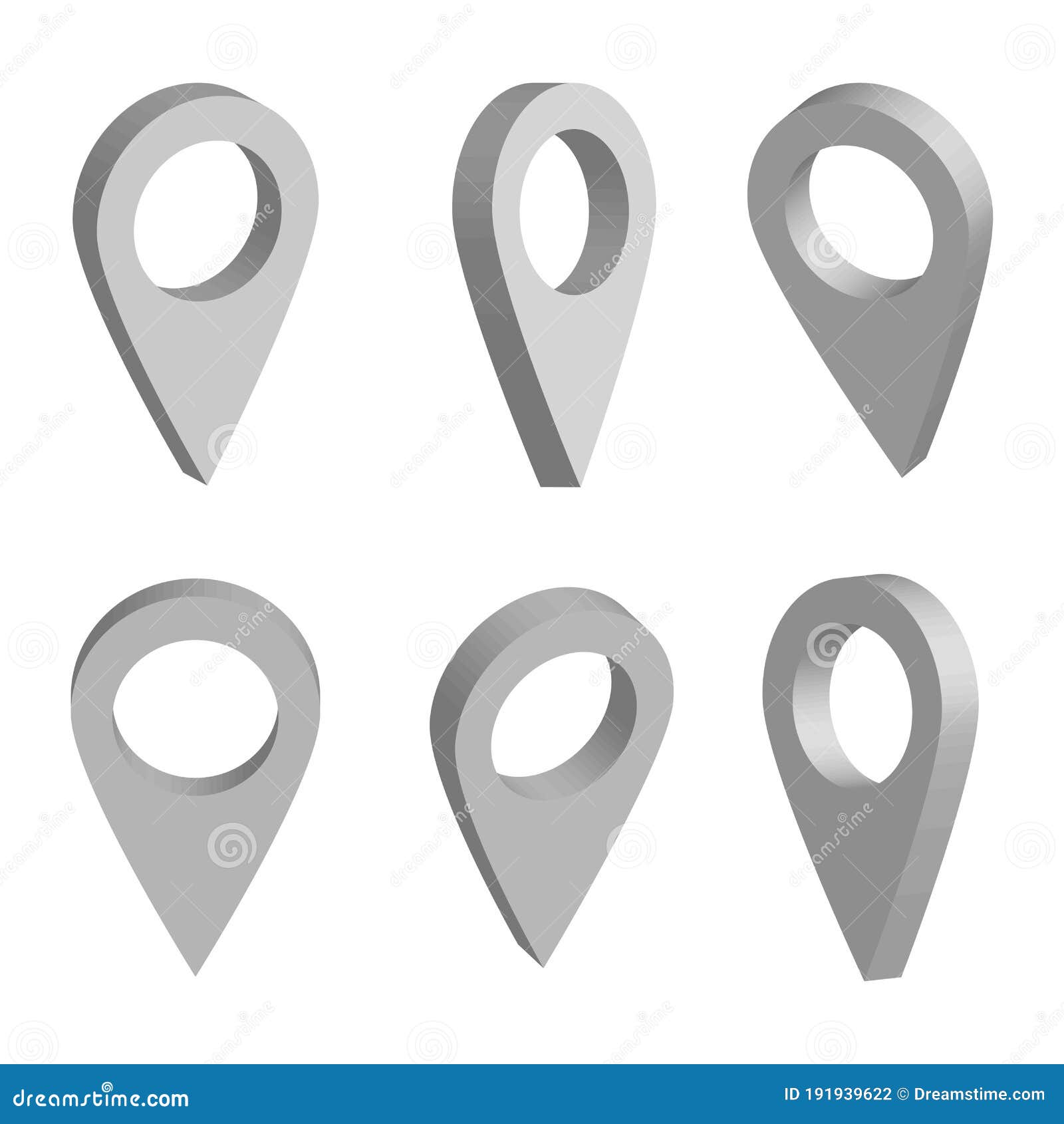 Set of Realistic Location Buttons. Vector Stock Illustration ...