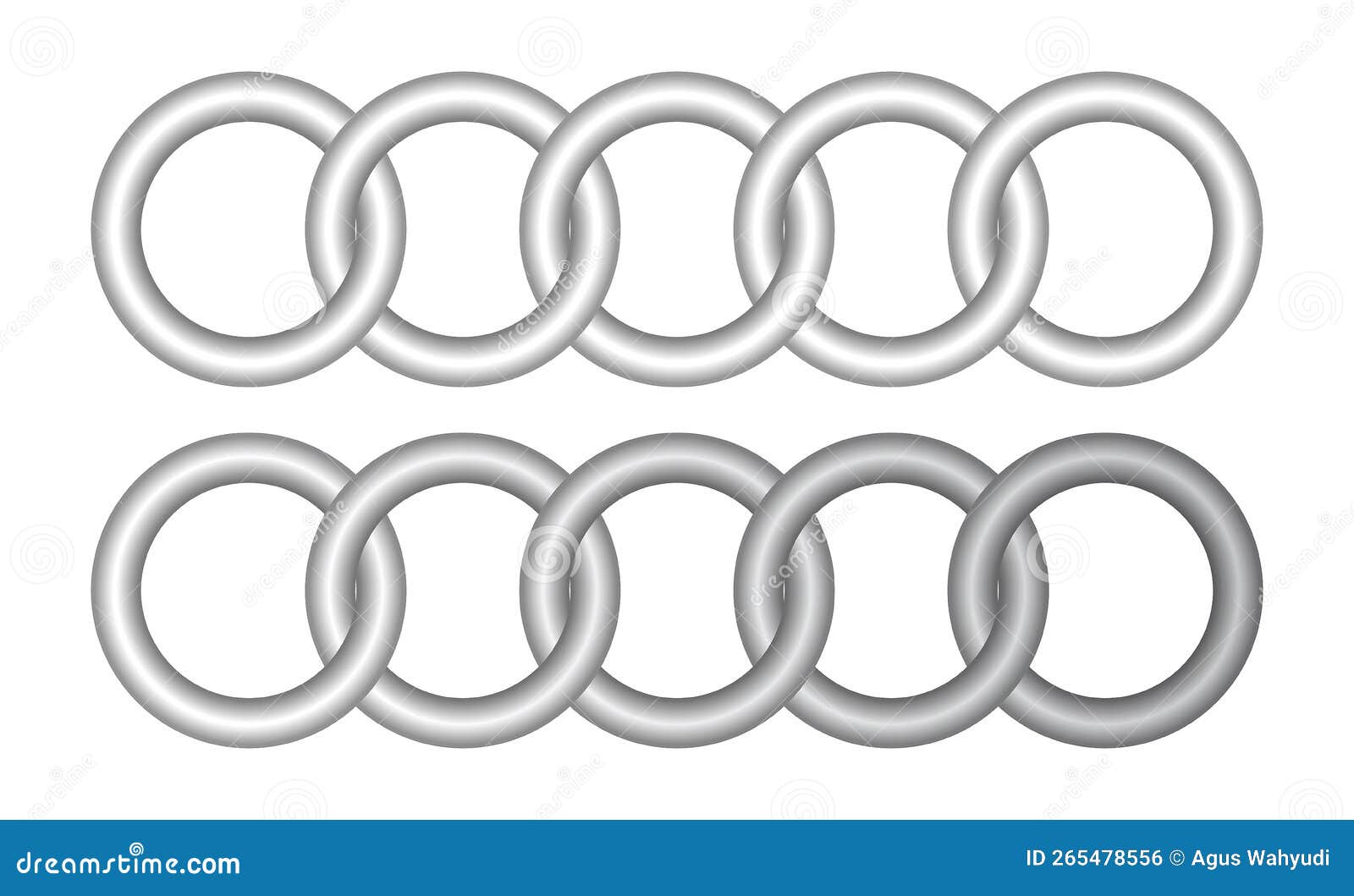 Set of Realistic Metal Chain Links Isolated. Eps Vector. Stock ...