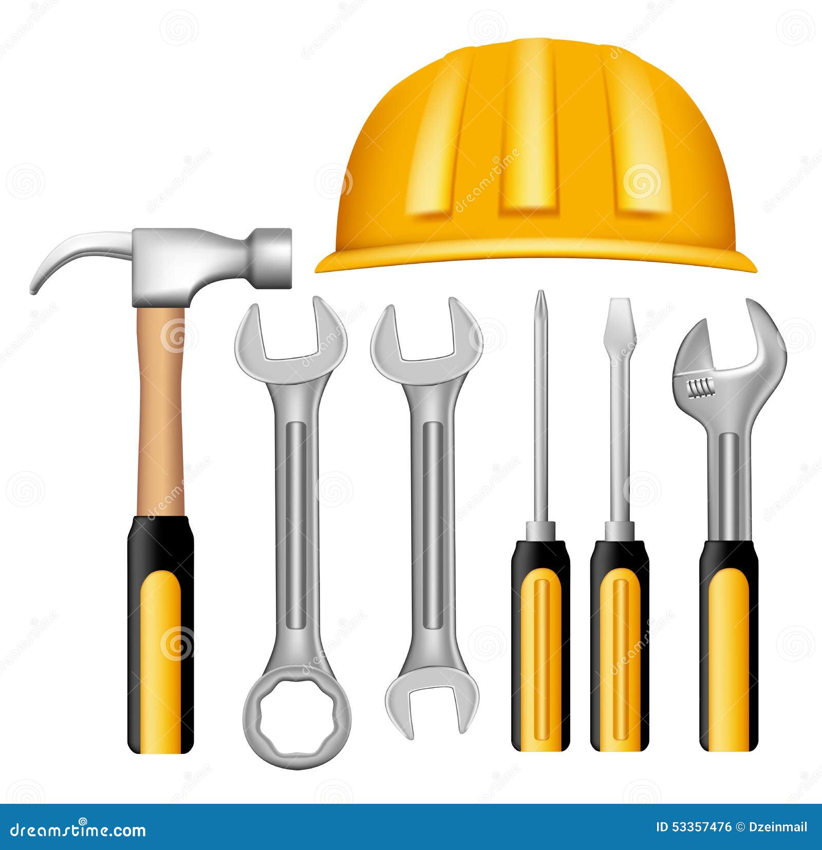 Set of Realistic Metallic Maintenance Tools Stock Vector - Illustration ...
