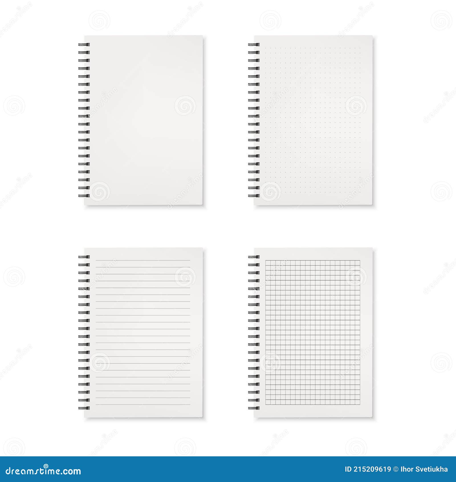 Realistic Notebooks With Spiral Binder Vector Illustration ...