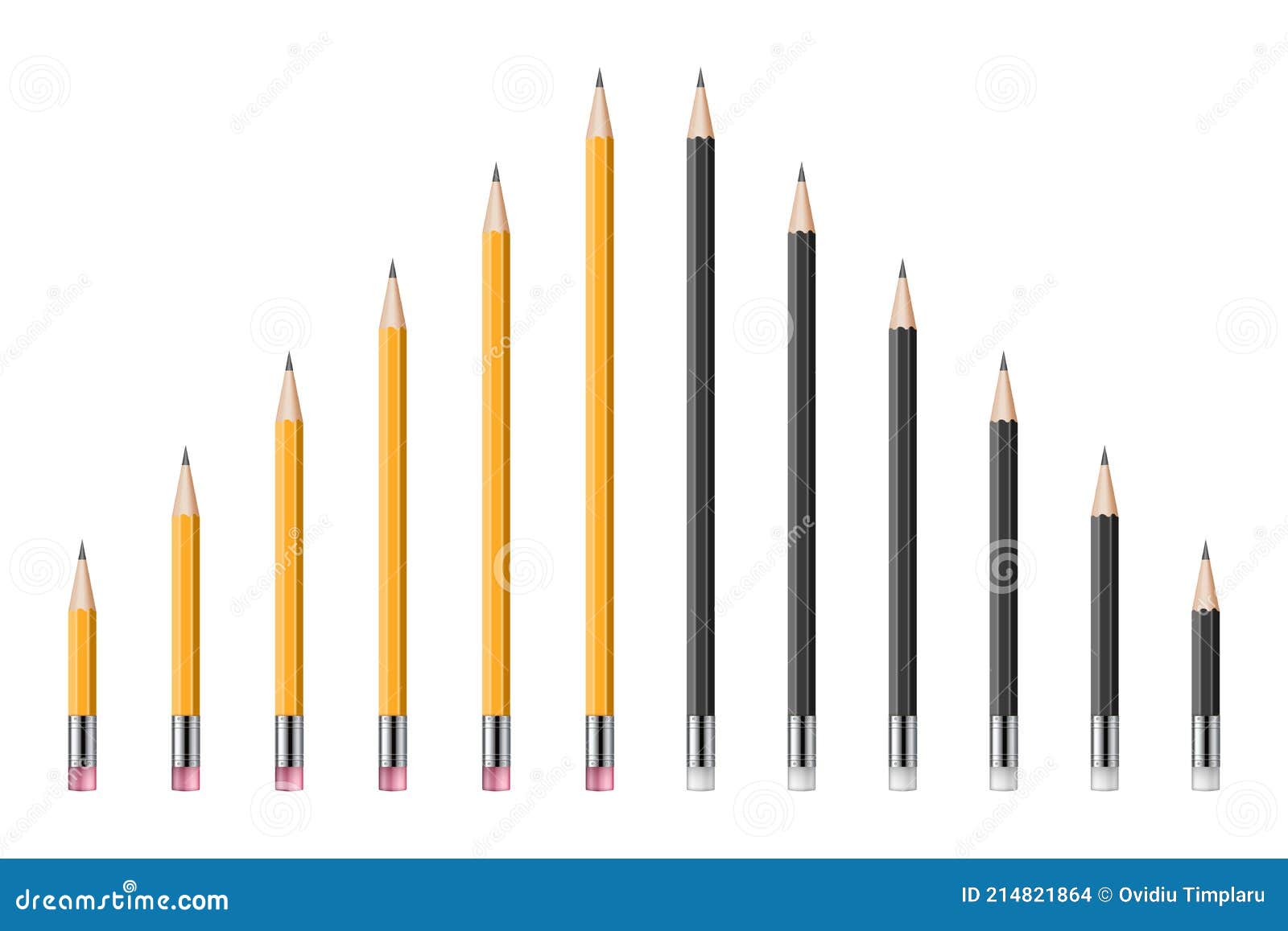 Set Of Realistic Pencils Vector Illustration Isolated On White ...