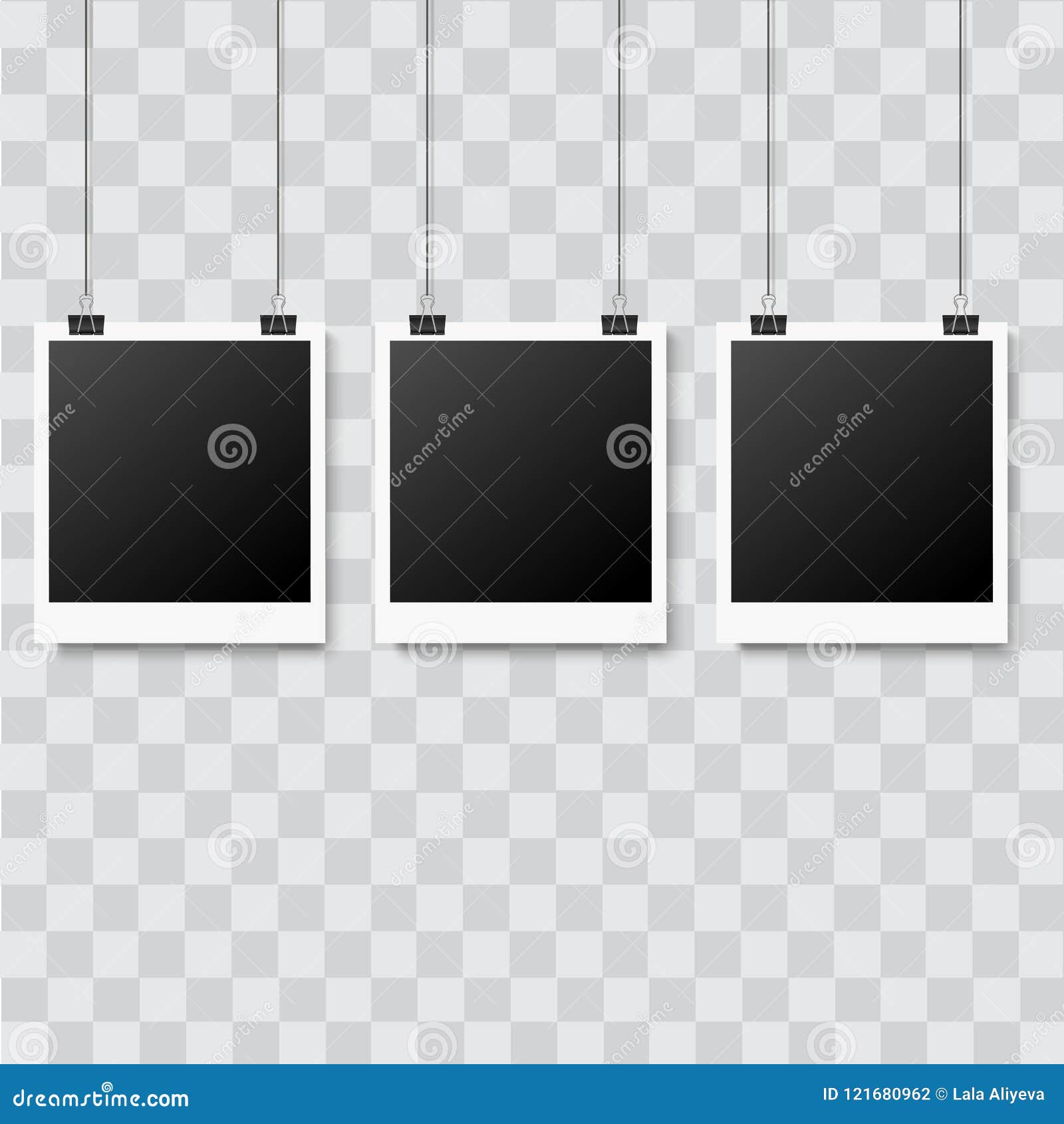 Set Of Realistic Photo Frames On Transparent Background. Vector Stock ...