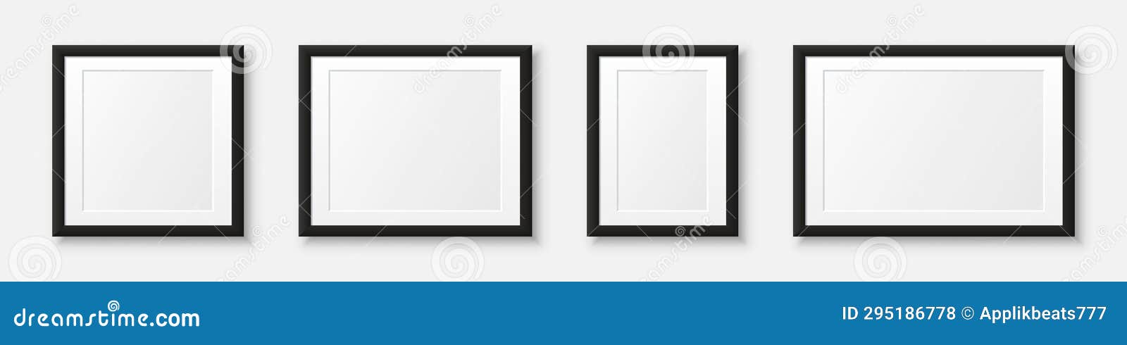 Set of Realistic Picture Frame with Shadow. Vector Illustration Stock ...