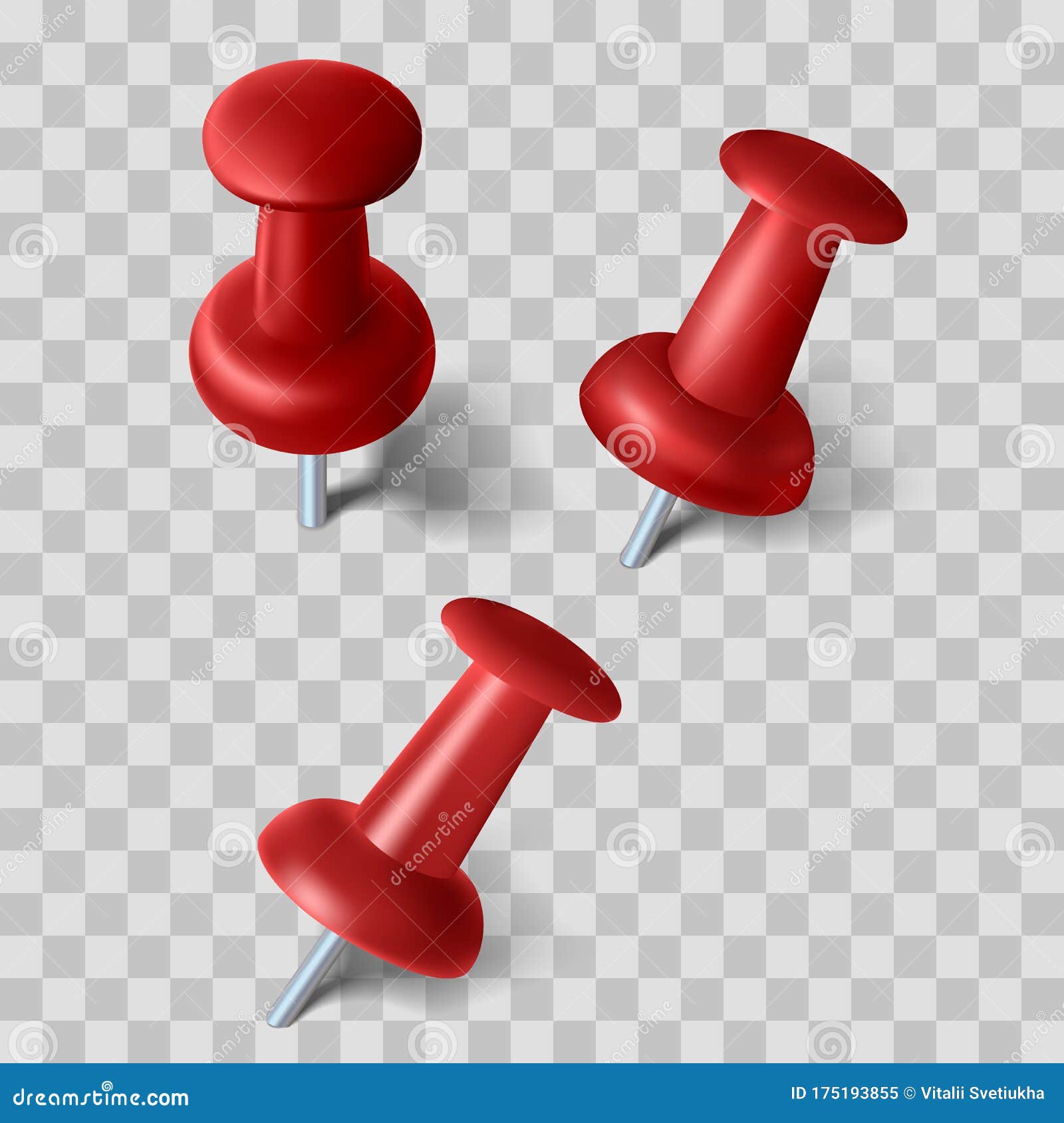 Set of Realistic Pin with Shadow. Vector Illustration Stock Vector ...