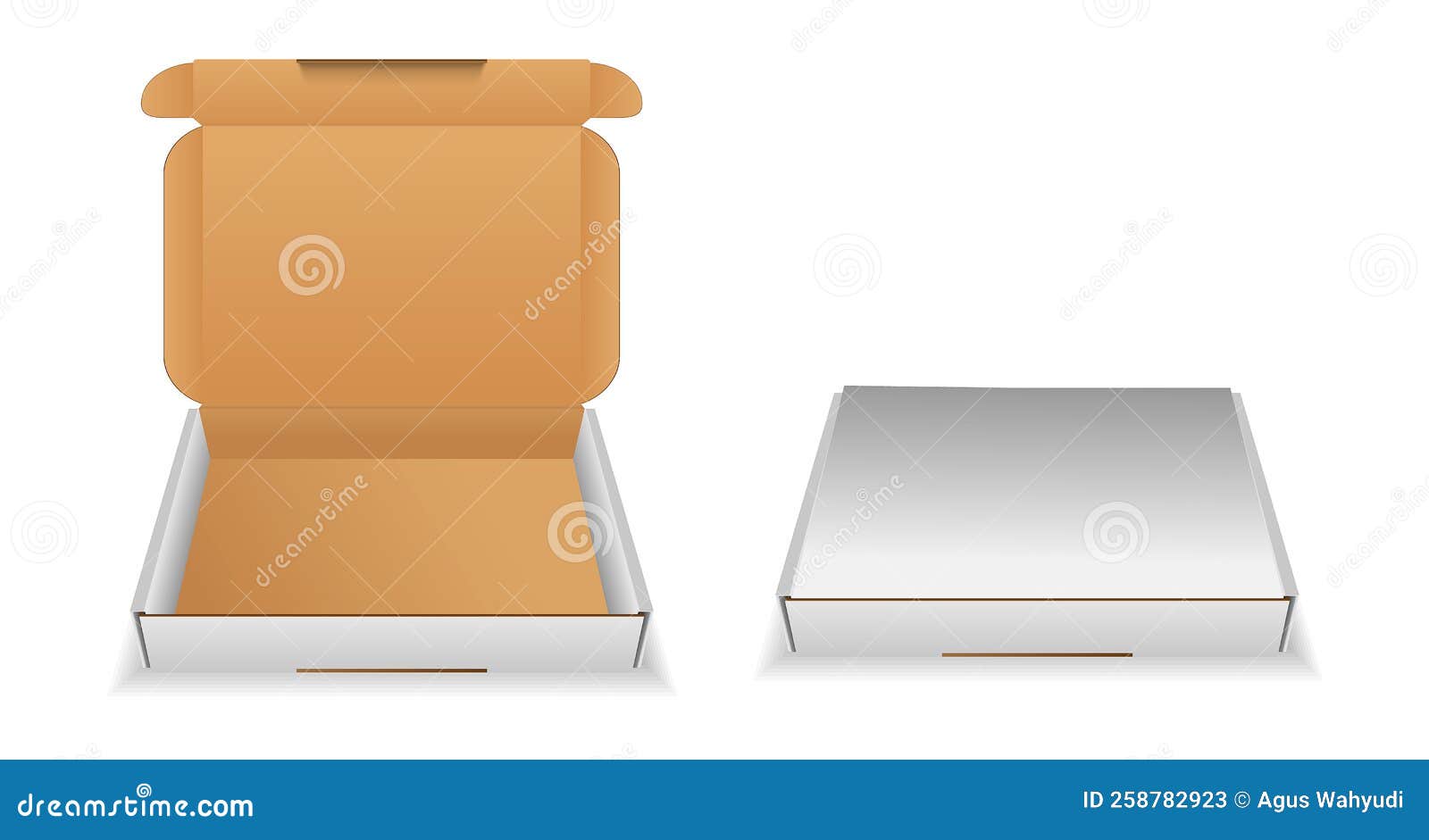 Set of Realistic Pizza Box Package Isolated. Eps Vector. Stock ...