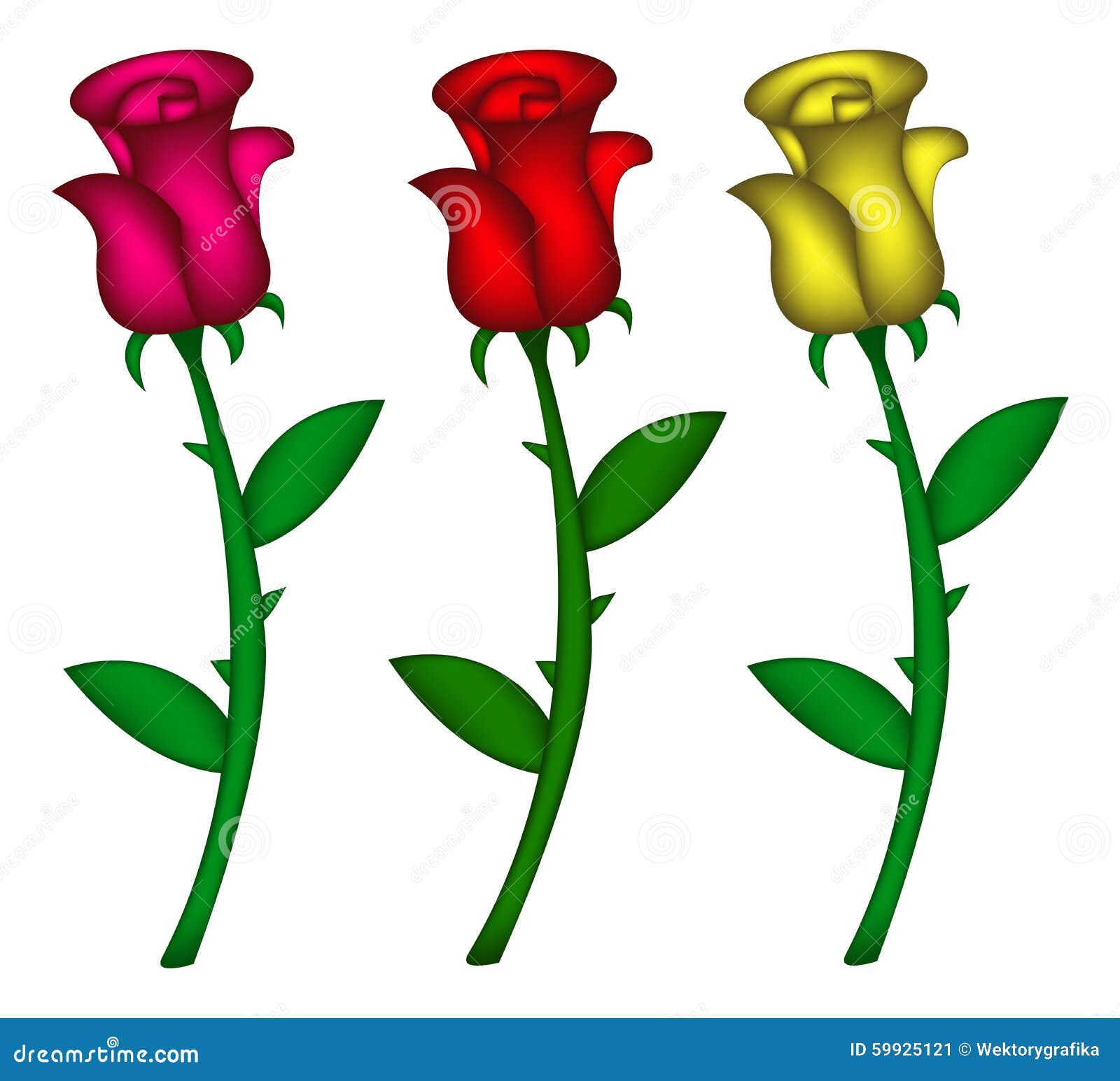 Set Of Realistic Roses. Vector Illustration On White Background ...