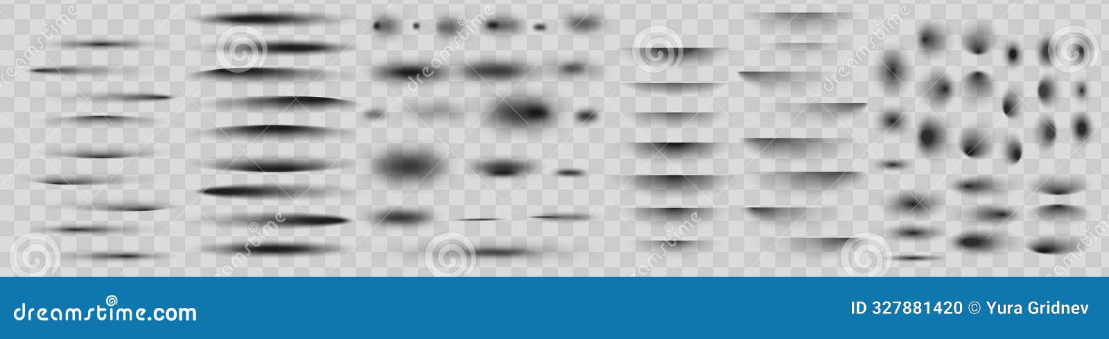 Set of Realistic Shadow Effect on a Transparent Background Different ...
