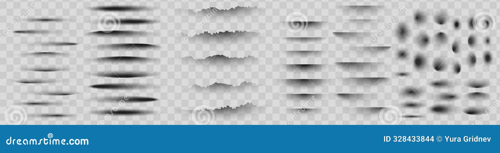 Set of Realistic Shadow Effect on a Transparent Background Different ...