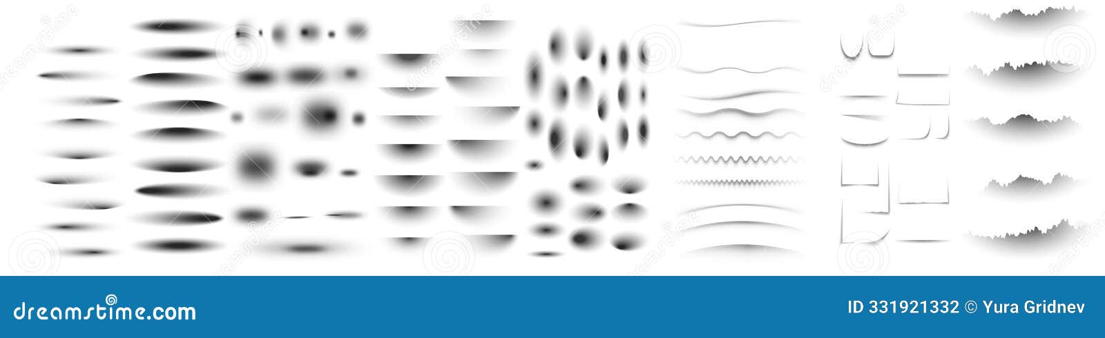 Set of Realistic Shadow Effect on a Transparent Background Different ...