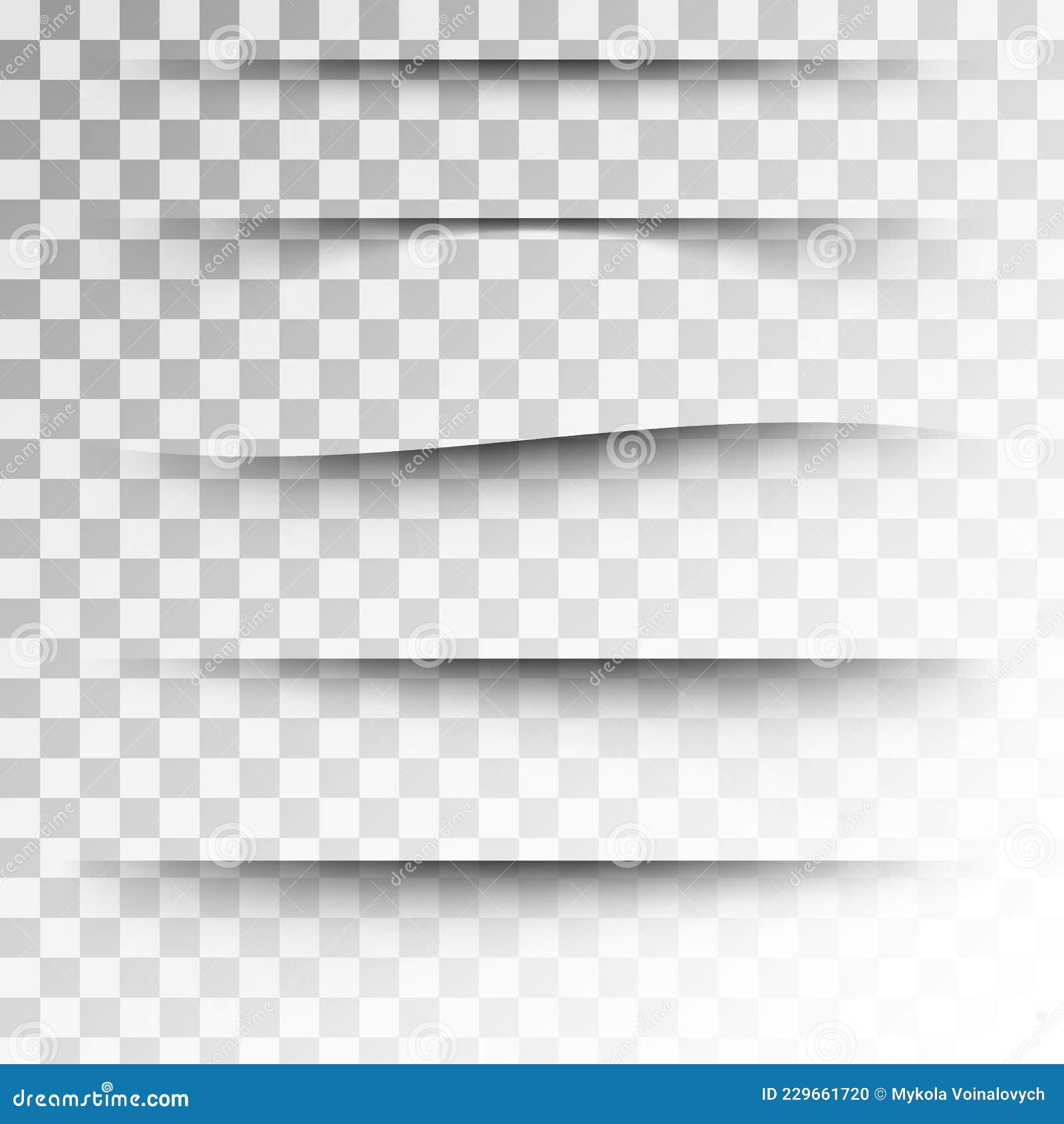 Set of Realistic Shadow Effect on a Transparent Abstract Background ...