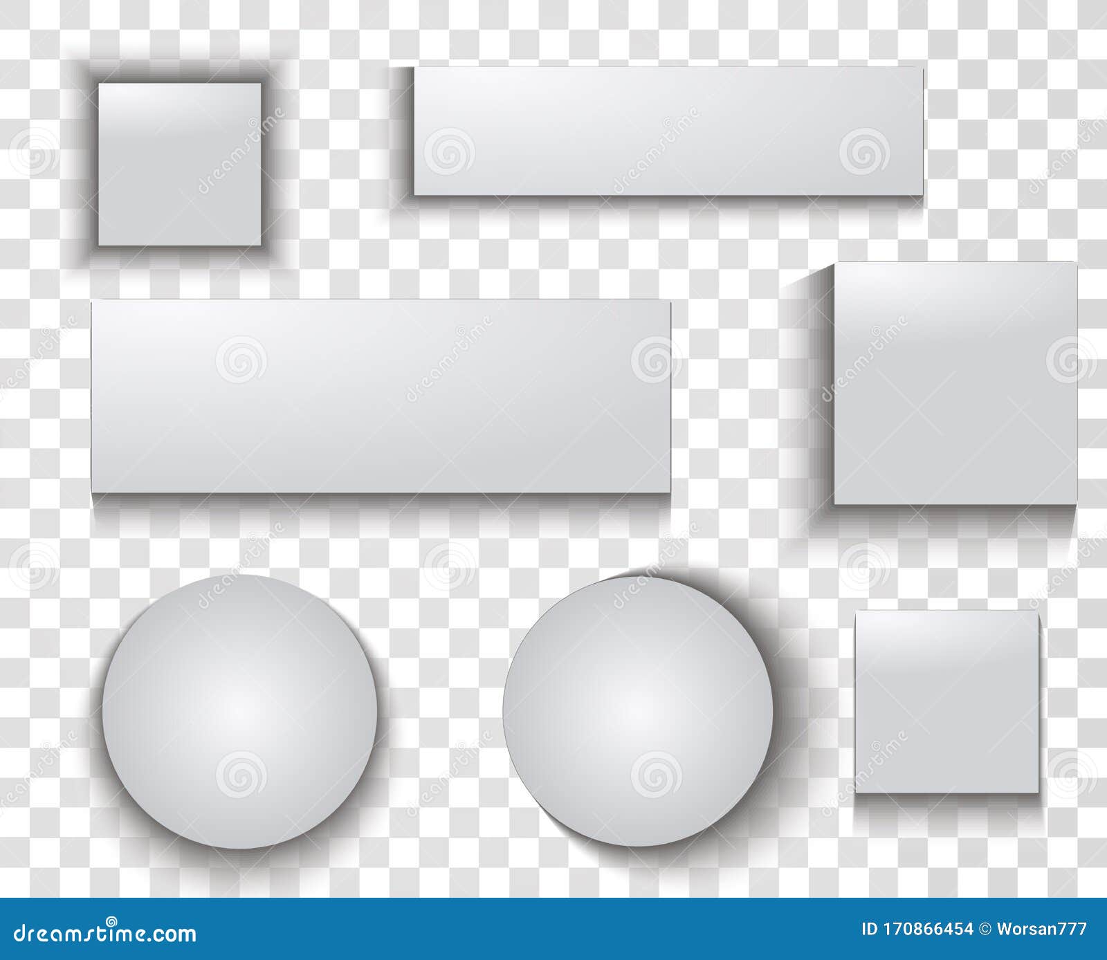 Set of Realistic Shadow Effects Isolated on Transparent Background ...