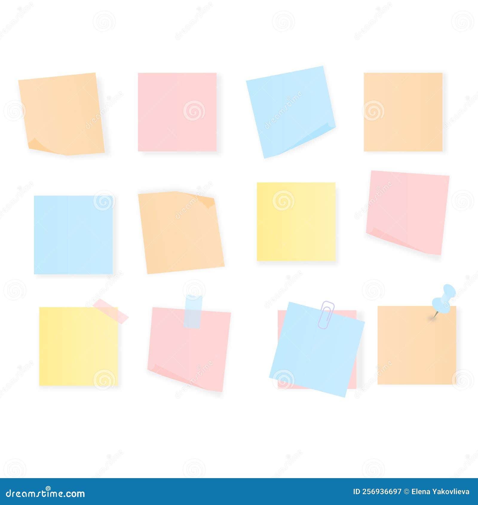 Set of Realistic Stickers, Notebook Labels. Vector Illustration Stock ...