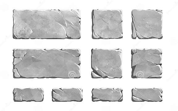 Set of Realistic Stone Buttons Stock Illustration - Illustration of ...