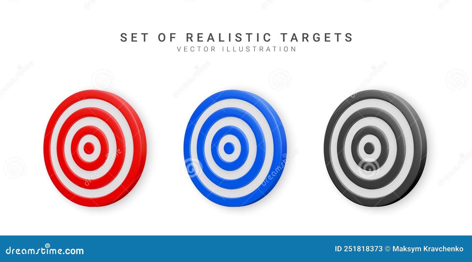 Set of Realistic Targets. Targets for Shooting Arrows and Darts Stock ...