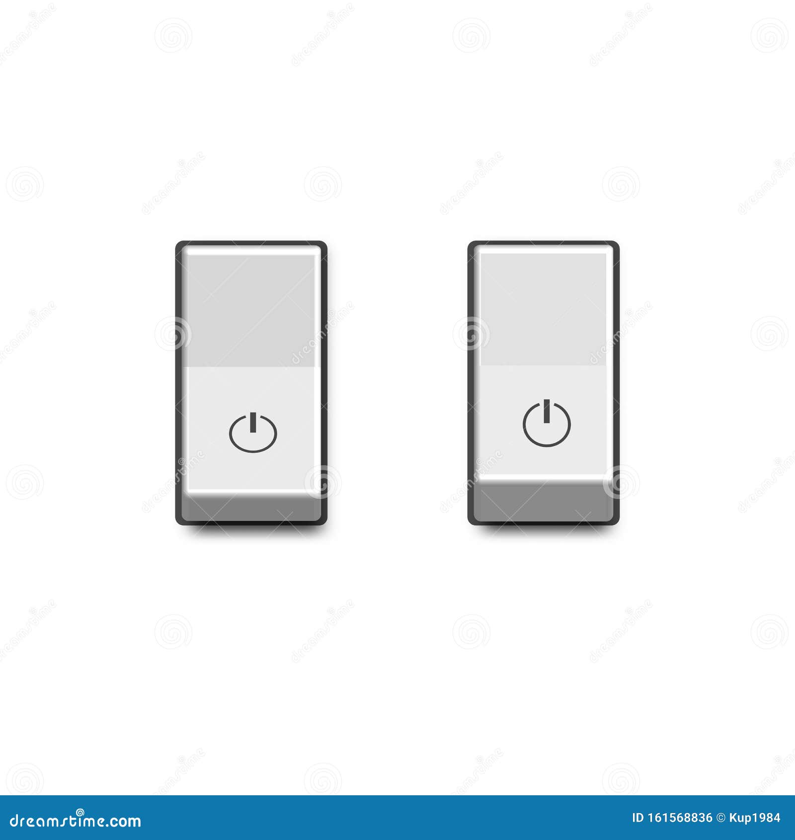 Set of Realistic Toggle Switches in on and Off Positions, Vector ...