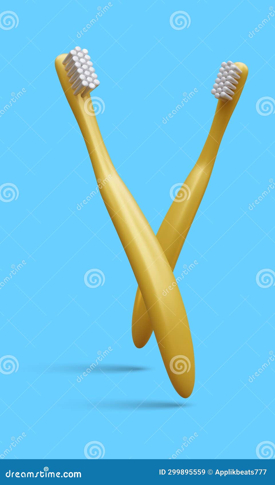 Set of Realistic Toothbrush Isolated on Blue Background. Vector ...